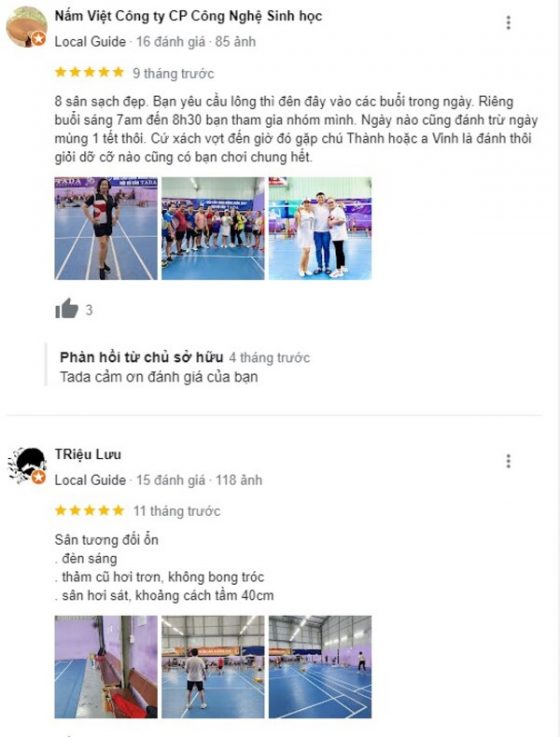 Review sân cầu lông Tada từ A – Z từ các tay chơi chuyên nghiệp