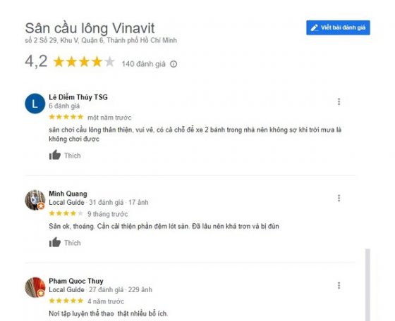 Review sân cầu lông Vinavit: dịch vụ, chất lượng, tiện ích++