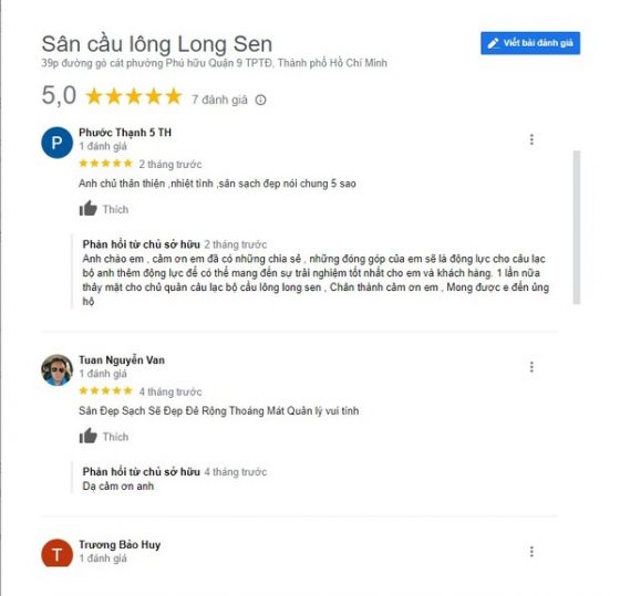Review sân cầu lông Long Sen chi tiết từ chất lượng tới giá cả